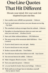 100 Powerful One-Line Quotes That Hit Different